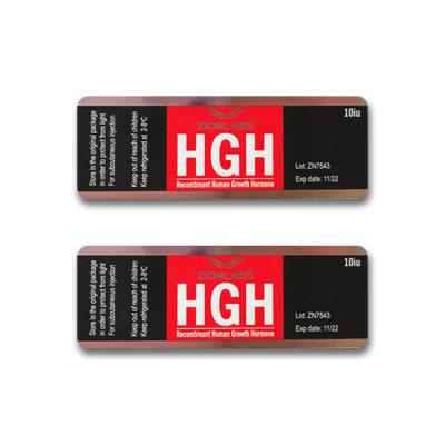 China HG Hormone Hologram 10ml vial Glass Vial Labels for sale