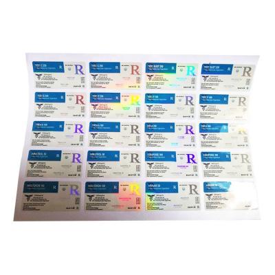 China Pharmaceutical 10ml Glass Vial Hologram Sticker Labels for sale