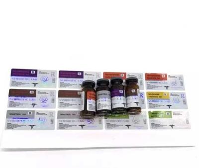 China Heat Resistant Holographic PET Offset Printing Glass Vial Labels for sale