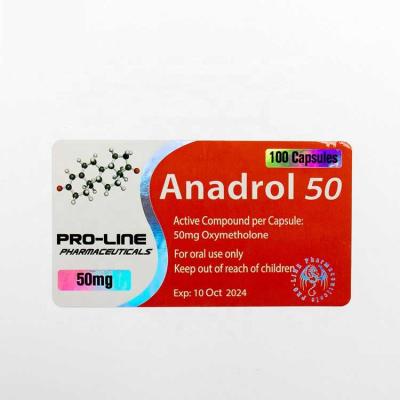China Glossy Lamination PMS 50ml Pill Glass Vial Labels for sale
