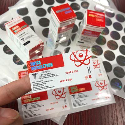 China Swiss Muscletech test Enanthate 250mg 10ml Vial Labels for sale