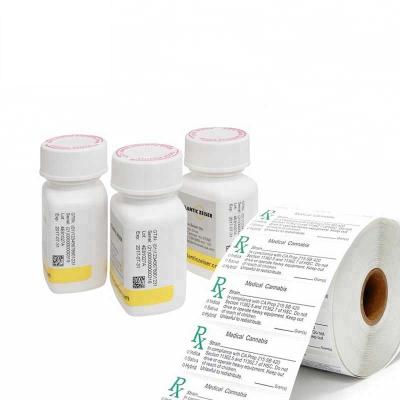 China 30mg PVC Pill Bottle Label 10x3cm With 30mg Plastic Bottles for sale