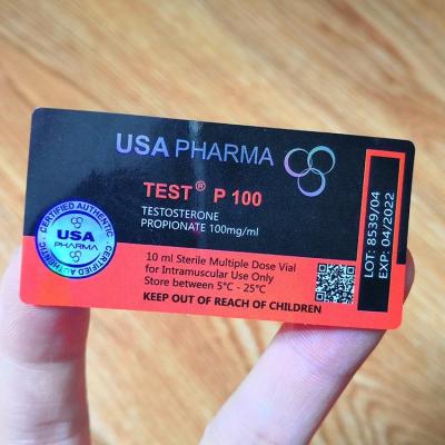 China Pantone color test Propionate 100 vial Vial Labels With Matched Boxes for sale