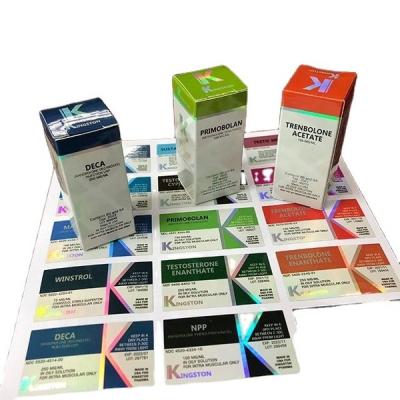 China Logo Laser Stamped Custom Vial Labels For 10ml vial Box for sale