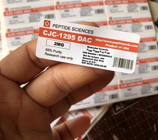 China Peptide Vial Labels Ghrf-6 Mt2 With Size 5x2cm And Matched Boxes for sale