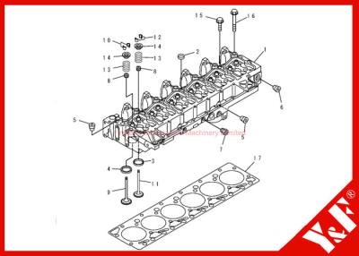 China Komatsu Head Cylinder Assembly 6735-11-1821 with Gasket 6731-11-1370 for PC200-8 PC300-8 PC400-8 Excavators for sale