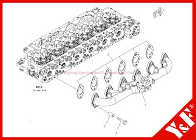 China Komatsu PC200-8 Excavator Exhaust Manifold 6754-11-5110 6D102 Engine Part for sale