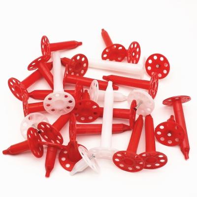 China 50MM HDPE Plastic Insulation Nail Anchor - High Load Capacity, ISO9001 Certified (White/Black/Red/Yellow/Grey) for sale