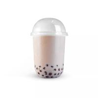 China Disposable Recycled PET RPET Cupsmall Clear Plastic Tableware For Tea Juice Fruit With Lid for sale