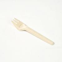 China 165mm White Compostable Sugarcane Bagasse Sugarcane Disposable Cutlery Fork Knife Spoon for sale