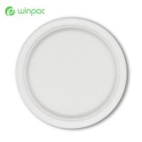 China Eco Friendly Biodegradable Sugarcane Paper Plates 7inch Dinner Foods Disposable for sale