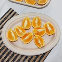 China Fruit Eco Compostable Sugarcane Plates Round Biodegradable Sugarcane Bagasse Plates for sale