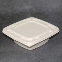 China Eco Biodegradable Sugarcane Disposable Bowls 16oz Square Bowl With Lid for sale
