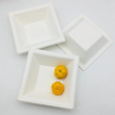 China Square Biodegradable Sugarcane Bagasse Bowl 24oz Paper Containers With Lids for sale