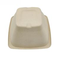 China Square Biodegradable Sugarcane Bagasse Bowl 24oz Paper Containers With Lids for sale