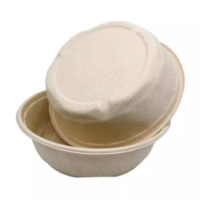 China Biodegradable Compostable Sugarcane Disposable Bowls 500ml Takeaway Bowls With Lid for sale
