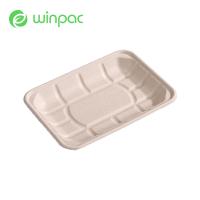 China Paper Fruit 8in Sugarcane Bagasse Tray Pulp Eco Biodegradable Sustainable for sale