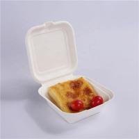China Disposable Biodegradable 6 Inch Sugarcane Bagasse Take Away Food Container Lunch Box 500pcs for sale