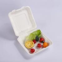 China Custom Logo 9 Inch Sugarcane Bagasse Clamshell Hamburger Takeaway Salad Bowl Biodegradable 200pcs for sale