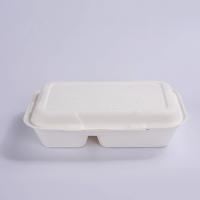 China Disposable Take Away Food Packaging Clamshells  9 X 6In 2 Compartment Lunch Box for sale