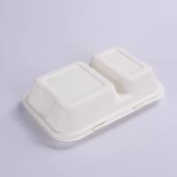 China Disposable Take Away Food Packaging Clamshells  9 X 6In 2 Compartment Lunch Box for sale
