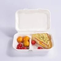 China Disposable Take Away Food Packaging Clamshells  9 X 6In 2 Compartment Lunch Box for sale