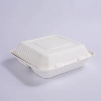China Eco Friendly Sugarcane Bagasse Clamshell Biodegradable Take Away Food Packaging for sale