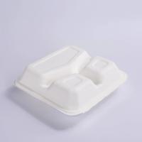 China Oem Biodegradable Sugarcane Bagasse Clamshell Box 9in 3 Compartment Meal Prep Containers for sale