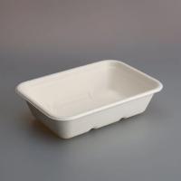 China Disposable 550ml Sugarcane Bagasse Box Biodegradable Food Container With Lid for sale
