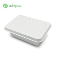 China Compostable Sugarcane Bagasse 650ml Box Take Away Food Containers With Lid for sale