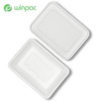 China Compostable Sugarcane Bagasse 650ml Box Take Away Food Containers With Lid for sale
