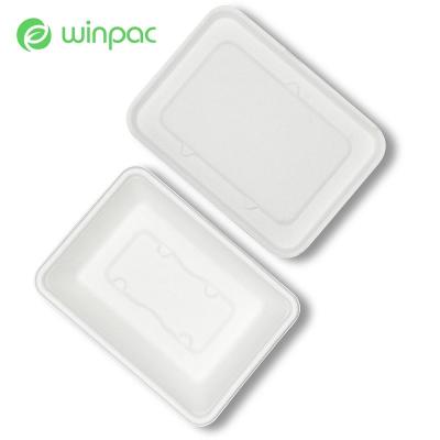 China Compostable Sugarcane Bagasse 650ml Box Take Away Food Containers With Lid for sale