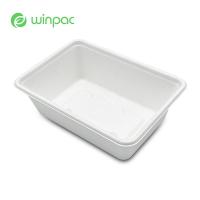 China Compostable Sugarcane Bagasse 650ml Box Take Away Food Containers With Lid for sale
