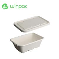 China Disposable Compostable Sugarcane Bagasse Lid For 450 500 650 750 1000ml Box for sale