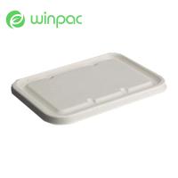 China Disposable Compostable Sugarcane Bagasse Lid For 450 500 650 750 1000ml Box for sale