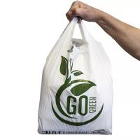 China Wholesale Compostable PLA Corn Starch Biodegradable T Shirt Shopping Bag Vest Bag On Roll Custom Size for sale