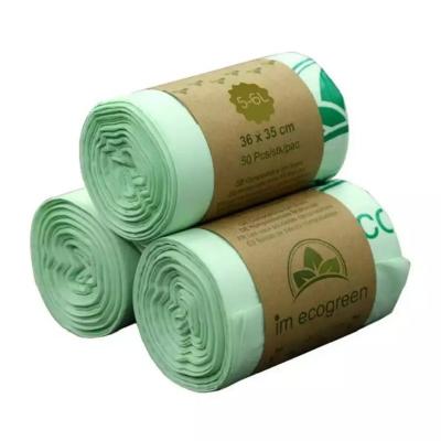 China Thick Rubbish Bin Liner Plastic Kitchen Trash Bags Biodegradable In Compost for sale
