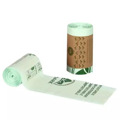 China Disposable 100% Biodegradable Flat Trash Garbage Bags OEM Factory Custom Printed Compostable Kitchen Waste Bags for sale