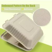 China Biodegradable Sugarcane Bagasse Clamshell 10 Inch 3 Compartment Food Container for sale