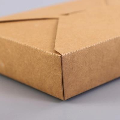 China Disposable Kraft Paper Take Away Lunch Box 880ml to 2000ml with PE Coating for Fast Food Packaging for sale