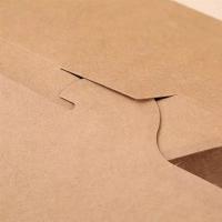 China Biodegradable Kraft Paper Sandwich Box 1300ml Disposable Food Packaging Bento Box with PE Coating for sale