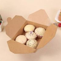 China Biodegradable Kraft Paper Sandwich Box 1300ml Disposable Food Packaging Bento Box with PE Coating for sale