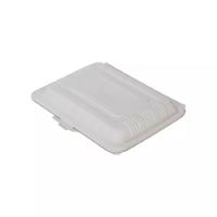 China 195mm Disposable Biodegradable Corn Starch Clamshell Food Packaging 600ml for sale