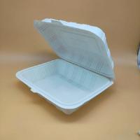 China 900ml Takeaway Food Corn Starch Box Disposable Cutlery Clamshell Biodegradable for sale