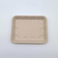 China Biodegradable Bagasse Sugarcane Food Tray 8in Shallow Disposable Party Tray 500pcs for sale
