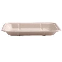China Disposable Biodegradable Sugarcane Bagasse Food Tray 220ml 220x135x30mm for sale