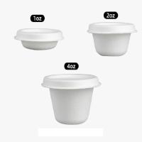 China Customized 1oz 2oz 4oz Eco Friendly Sugarcane Waste Cups Disposable Paper Condiment Cup for sale