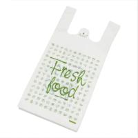 China Biodegradable Compostable PLA PBAT T Shirt Bags 12 Mic Custom Size Eco Friendly Shopping Bags for sale
