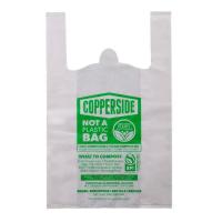 China Biodegradable Compostable PLA PBAT T Shirt Bags 12 Mic Custom Size Eco Friendly Shopping Bags for sale