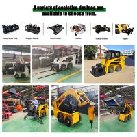 China HENGYOU Mini Skid Steer Loader with Snow Blower Bucket - 0.19-0.55m³ Capacity, 380-1100kg Load, 18.7-74kw Power for sale